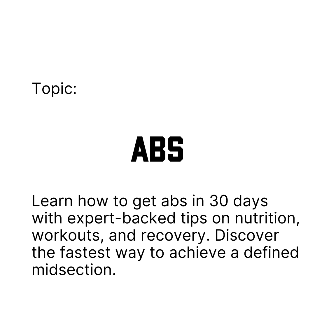How to Get Abs in 30 Days: The Fastest Way to Sculpt Your Core – 542 ...